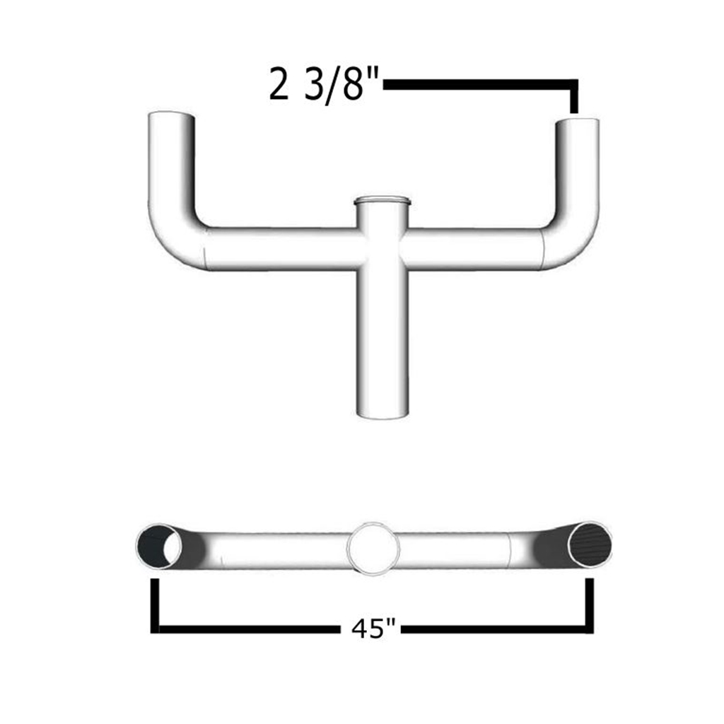 2 Light Round Bullhorn Inline Bracket – 180° Mount for 2-3/8" Slip Fit ...